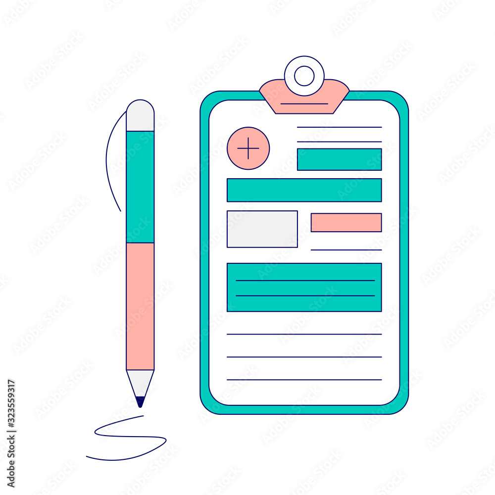 Health checkup healthcare concept. Medical form, report. Clipboard with ...