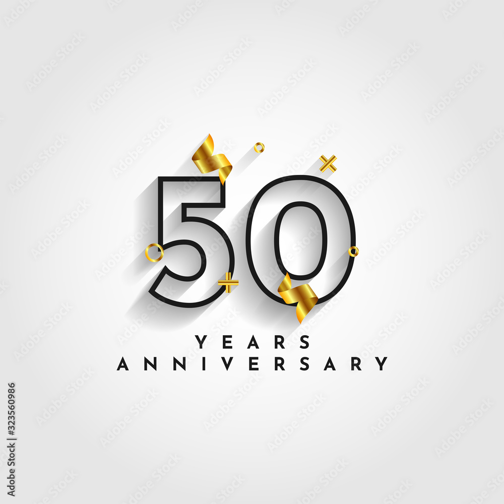 50 Years Anniversary Celebration Vector Illustration Template Design ...