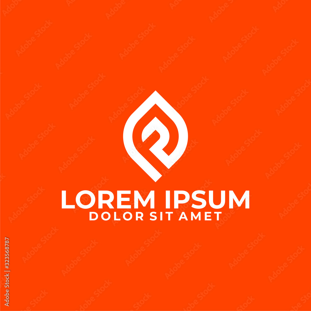 Initial letter FP, FJ, PF, FPJ logo template with leaf line art symbol ...