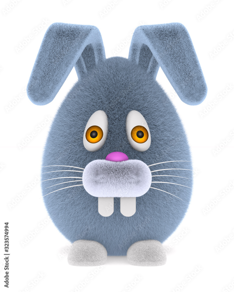 cartoon rabbit on white background. Isolated 3D illustration Stock ...