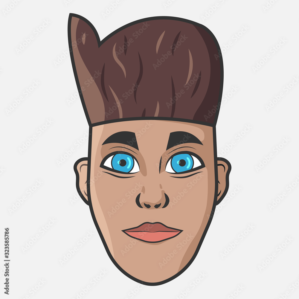 Character for your project. Cartoon vector illustration design. The woman with brown hair ...