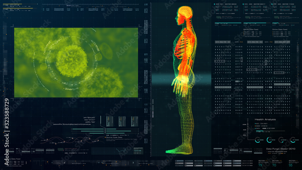 Futuristic head up display motion element virtual biomedical ...