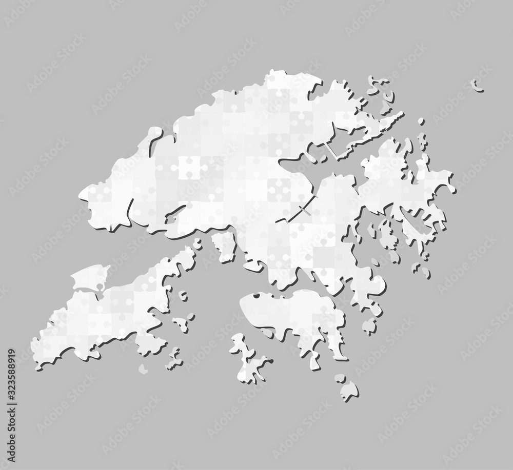 Hong Kong country map with puzzle pieces vector Stock Vector | Adobe Stock