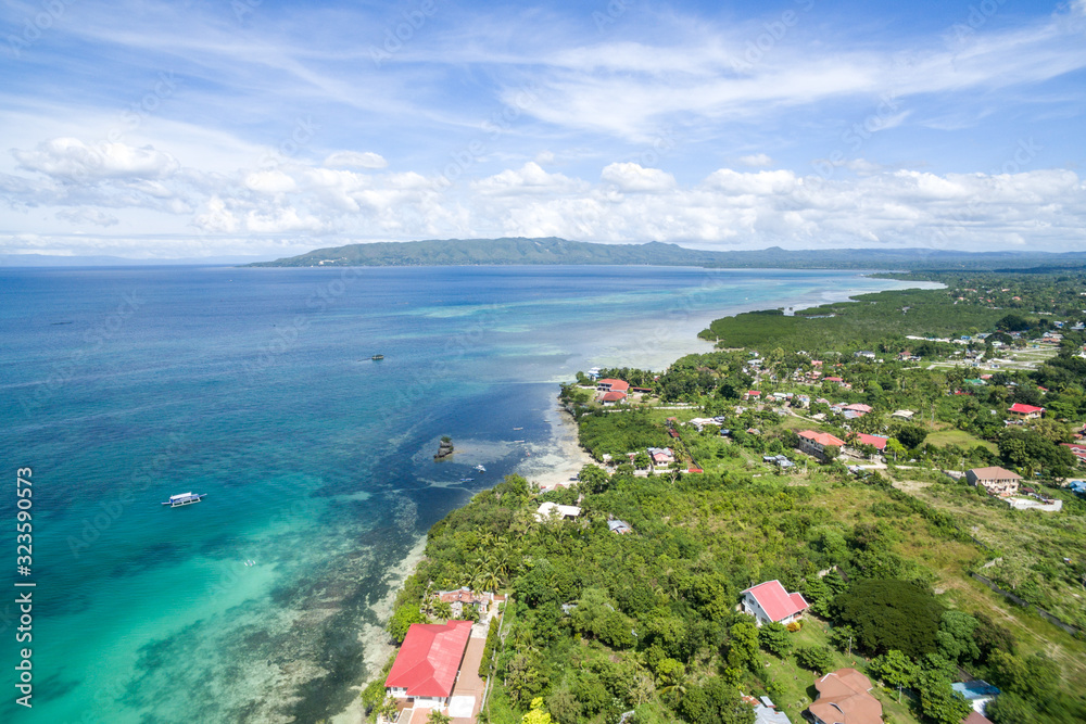 Beautiful natrue background of Philippines. Aerial view. Stock Photo ...