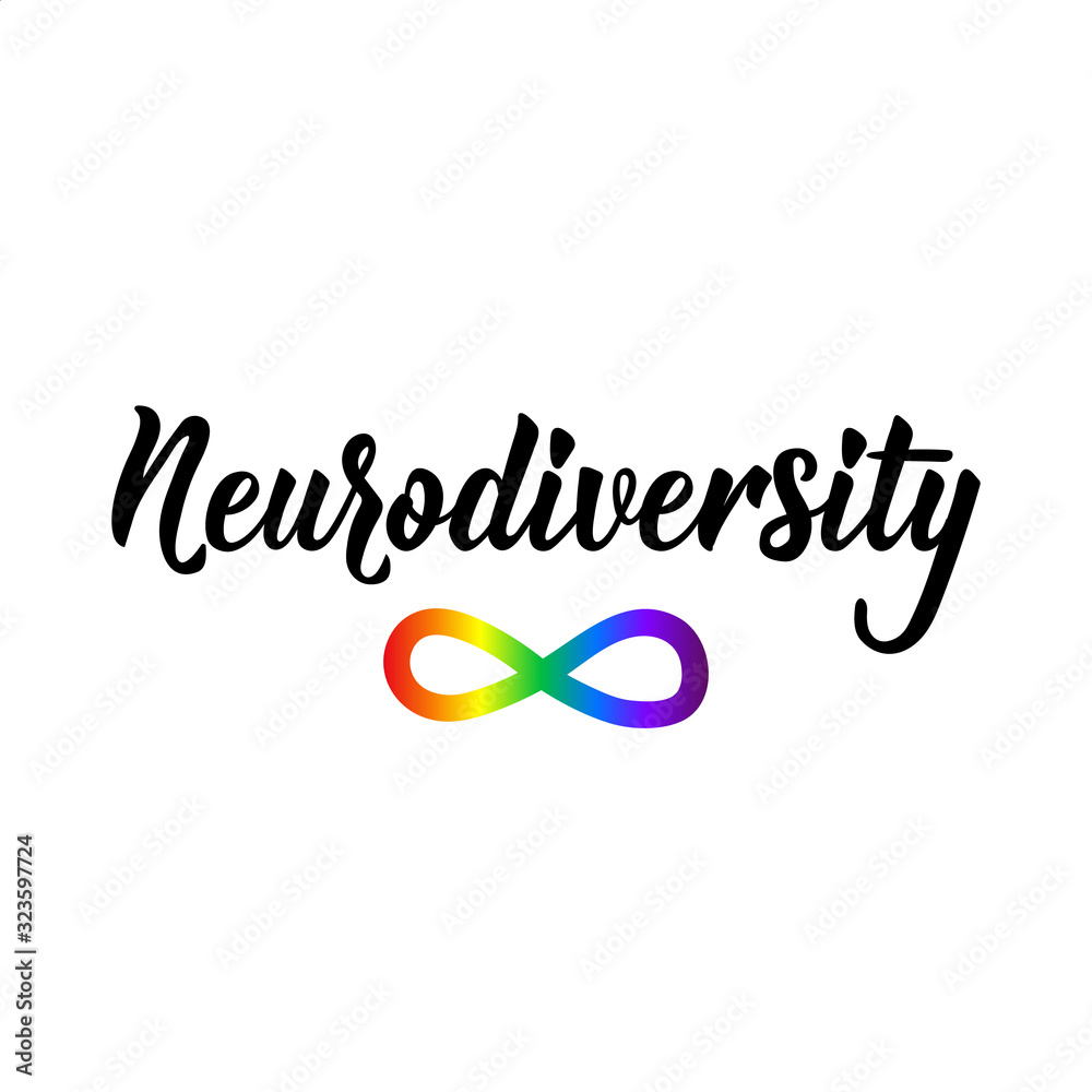 Neurodiversity. Lettering. calligraphy vector. Ink illustration ...