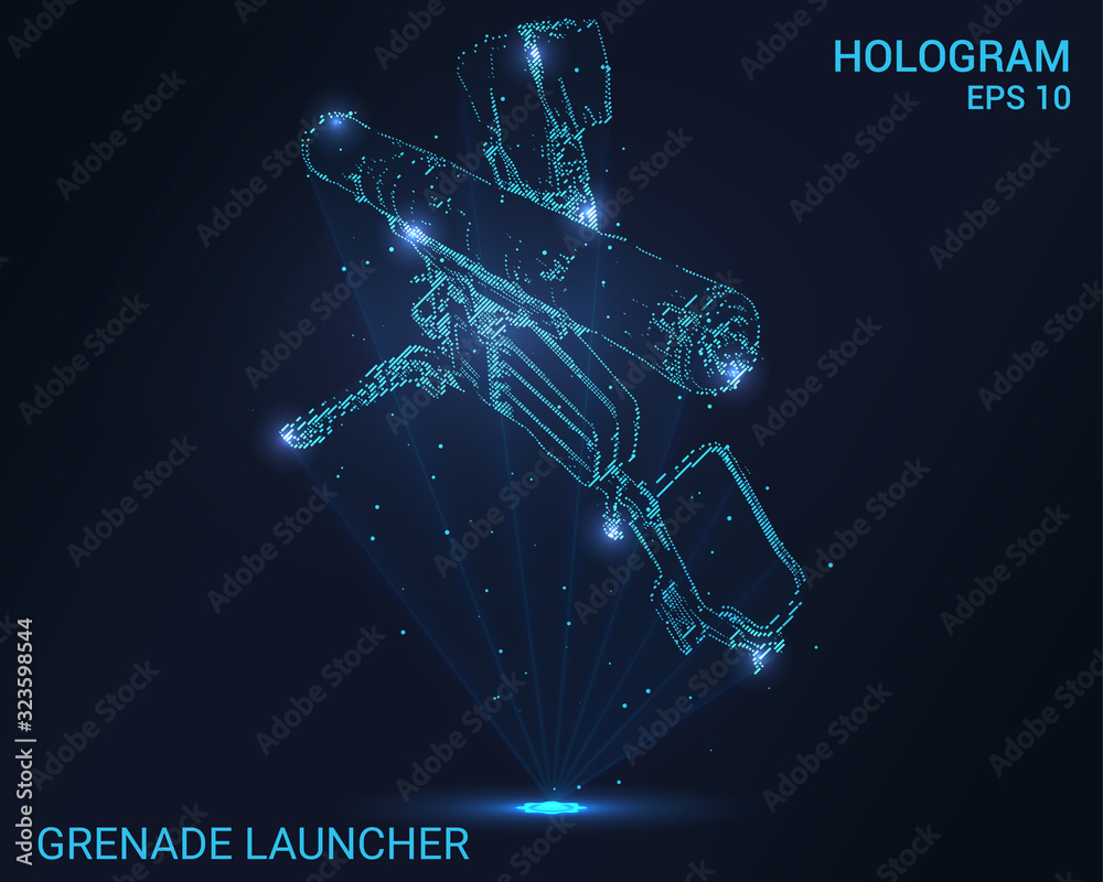 Hologram grenade launcher. Holographic projection of grenade launcher ...
