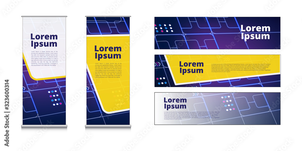 Business Roll Up Standy Design Banner Abstract blue technology ...