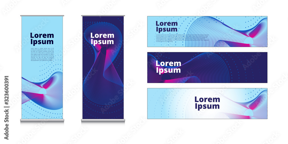 Business Roll Up Standy Design Banner Abstract blue line Background ...