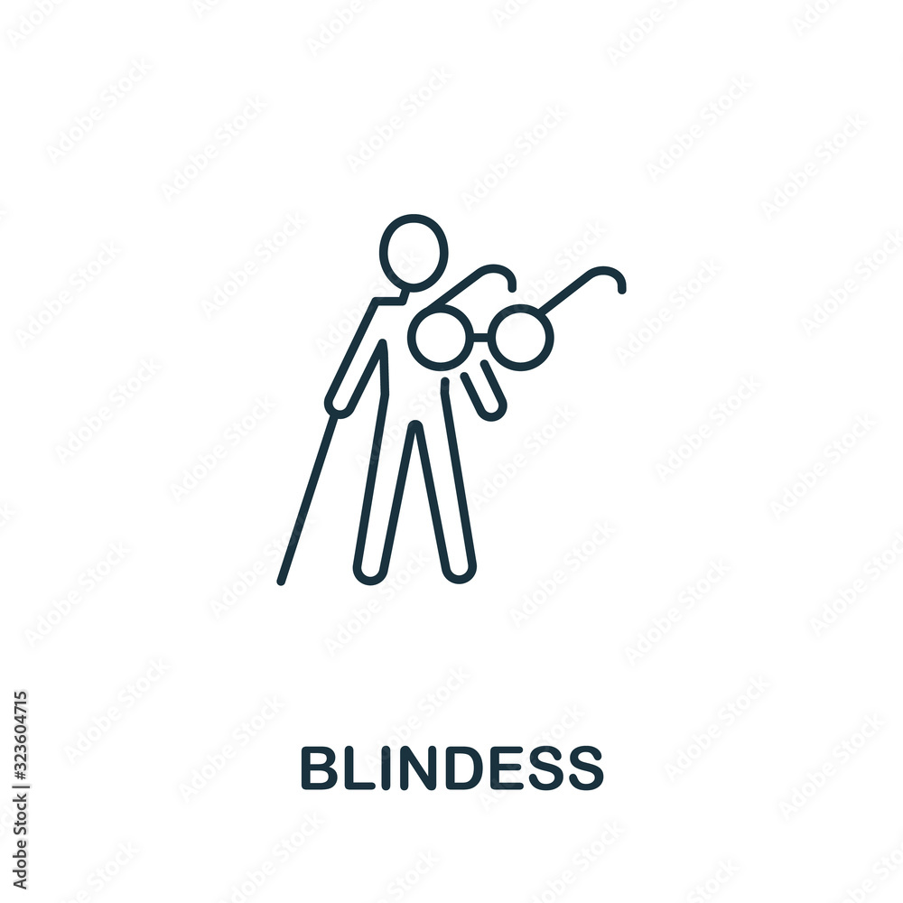 Blindness icon. Simple line element Blindness symbol for templates, web ...