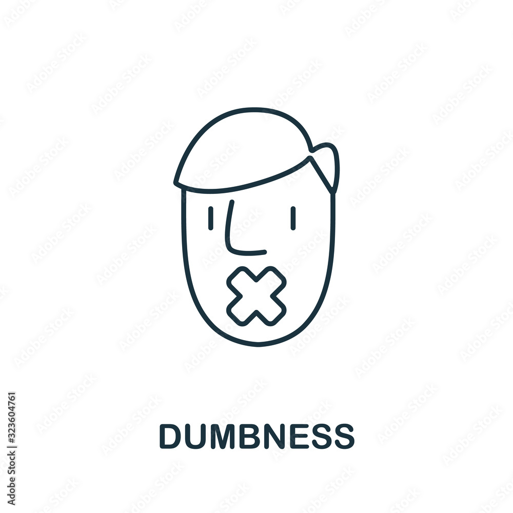Dumbness icon. Simple line element Dumbness symbol for templates, web ...