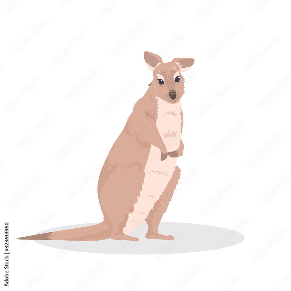 kangaroo or wallaby icon cartoon endangered wild australian animal ...