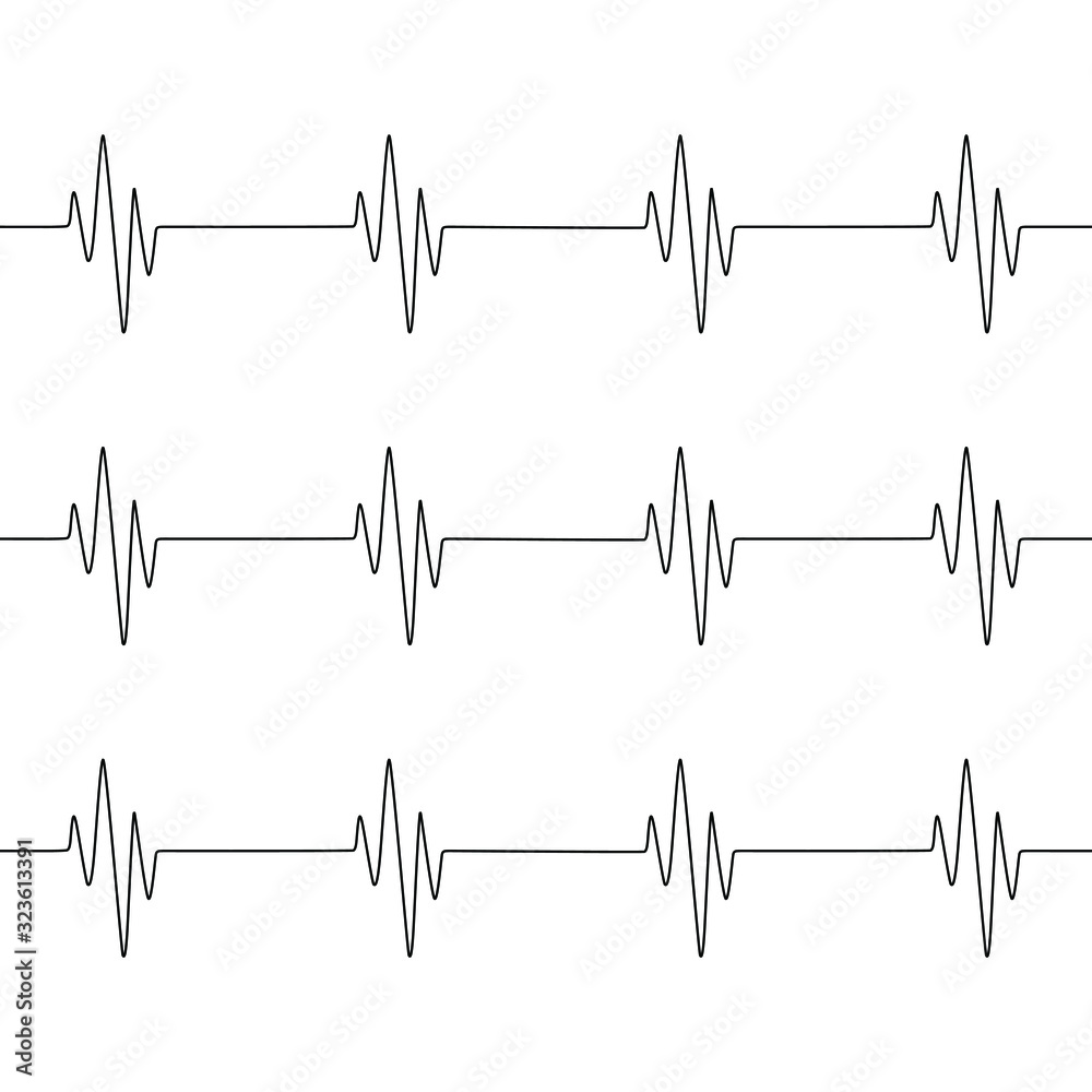 Cardiogram continuous line drawing, small tattoo, print for clothes ...