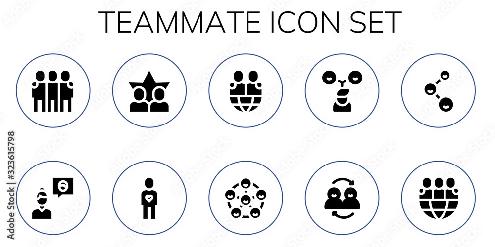teammate icon set Stock Vector | Adobe Stock