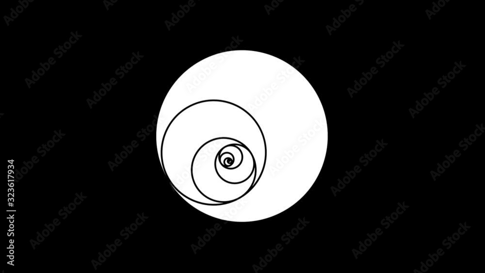 Spiral-shaped graphic object that rotates clockwise in the center ...