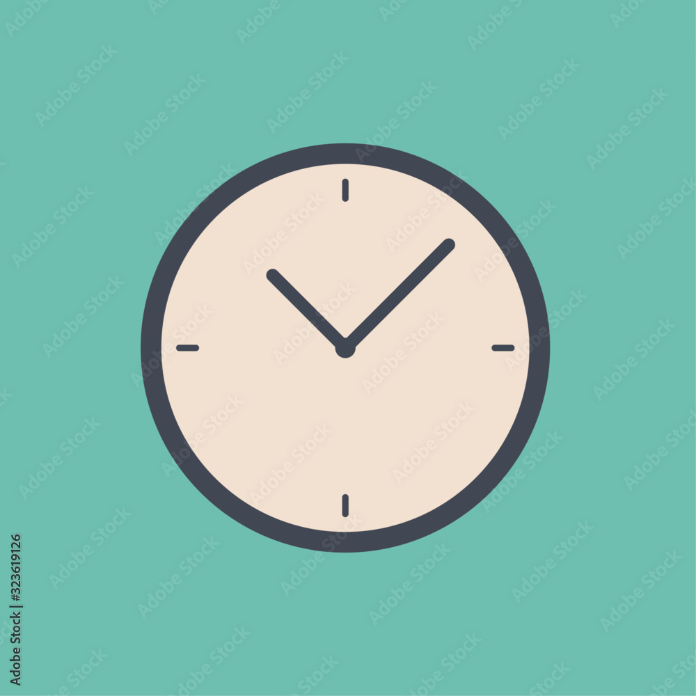 clock icon symbol flat vector illustration Stock Vector | Adobe Stock