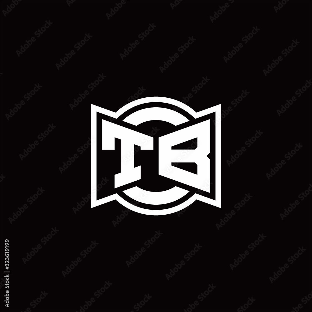 TB logo monogram with ribbon style circle rounded design template Stock ...