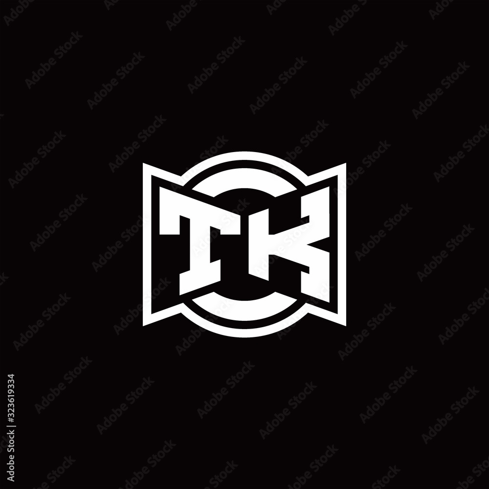 TK logo monogram with ribbon style circle rounded design template Stock ...