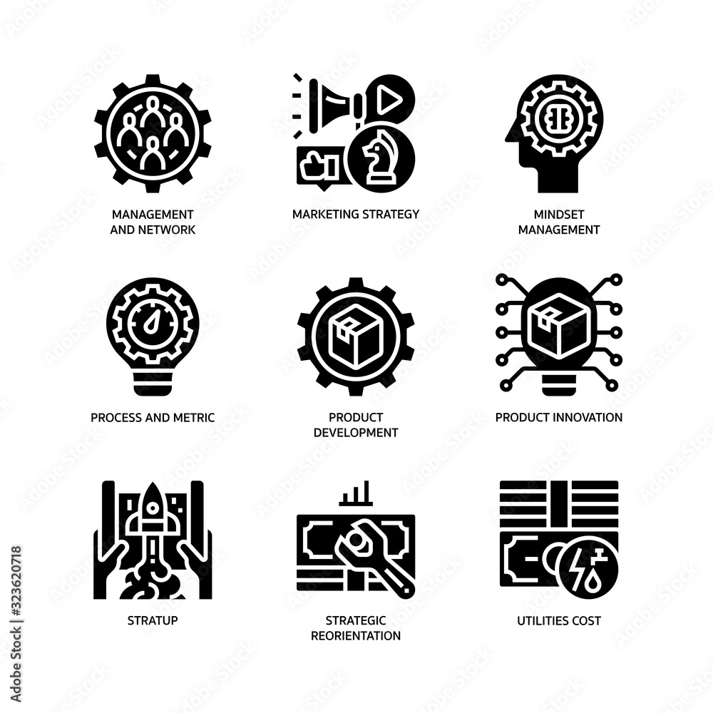 Business model canvas icons set Stock Vector | Adobe Stock