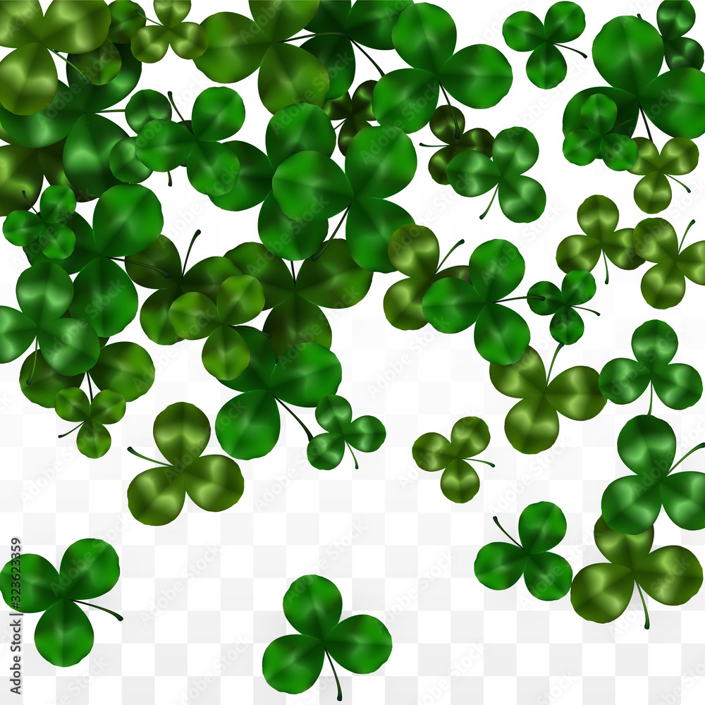 Vector Clover Leaf Isolated on Transparent Background with Space for ...