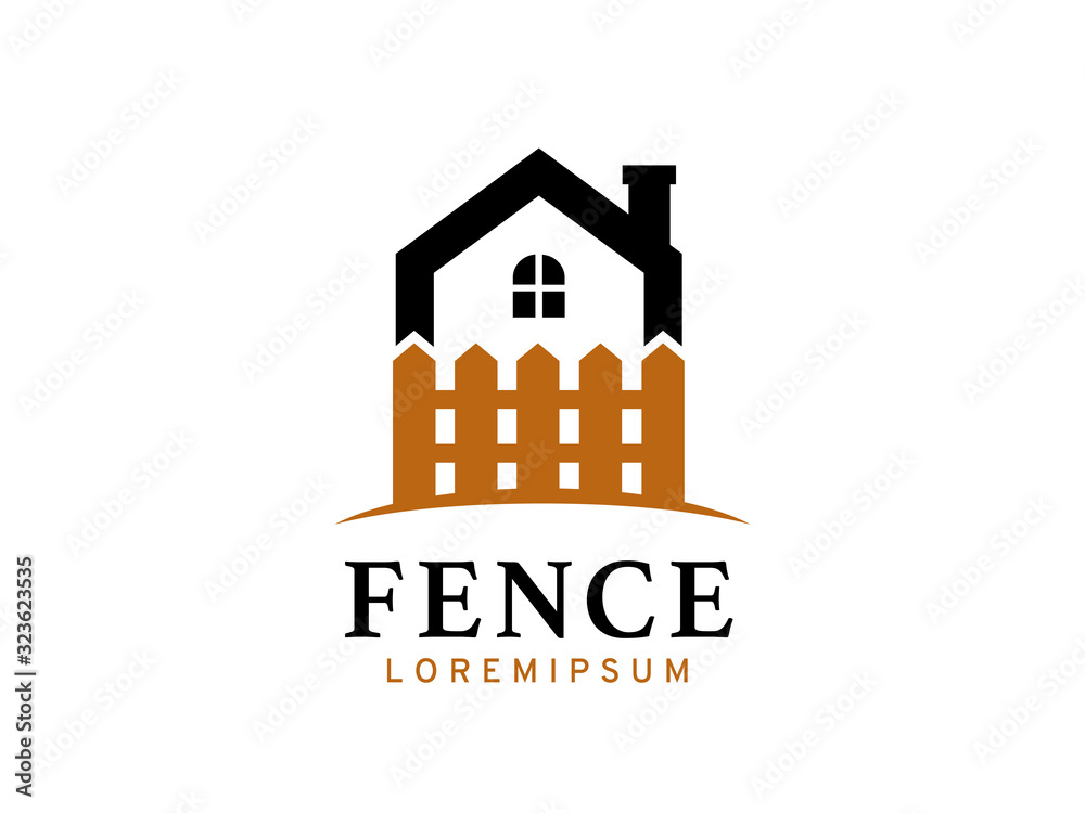 Fence or house logo template design, icon, symbol Stock Vector | Adobe ...