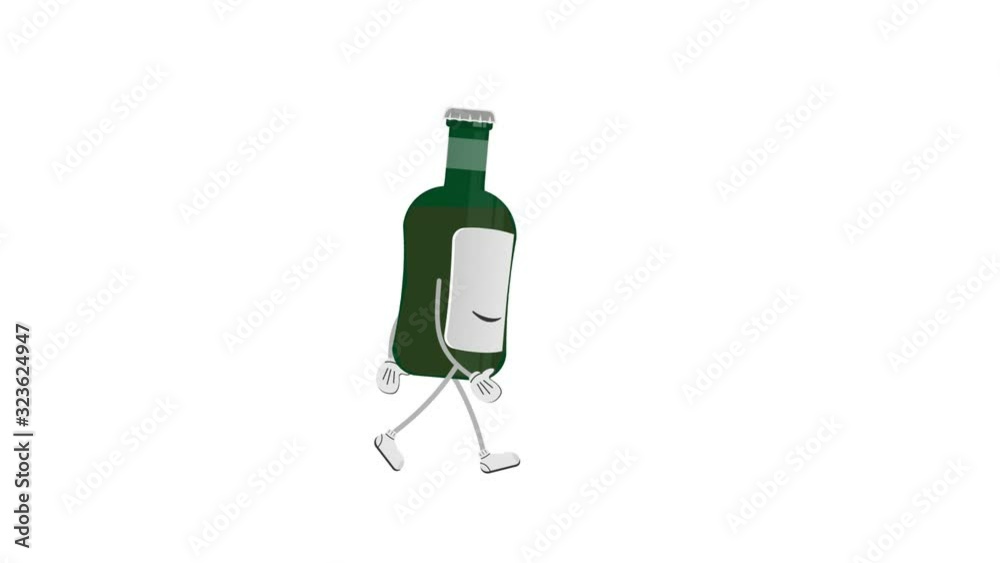 Bottle character. Alcohol, animation with the alpha channel enabled ...