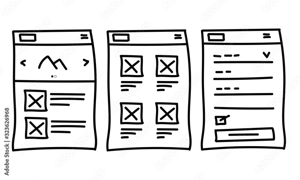 Website Design Wireframe Examples Of Web And Mobile Wireframe Sketches ...