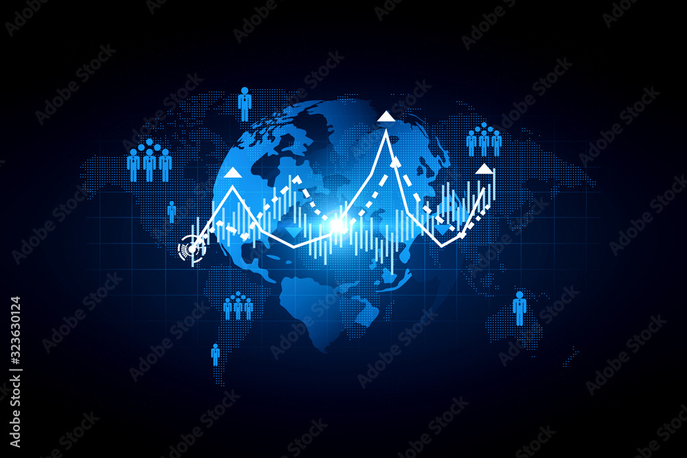 Illustration of social media icons hologram drawing on the world globe ...