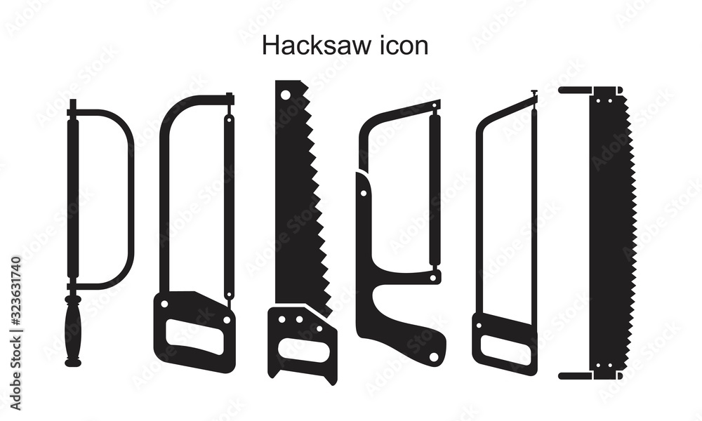 Hacksaw icon template black color editable. Hacksaw icon symbol Flat ...