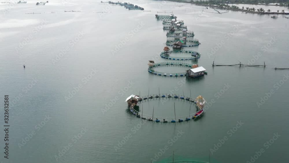 Fisheries on Luzon Island, Philippines. Fish farm, top view. Aerial ...