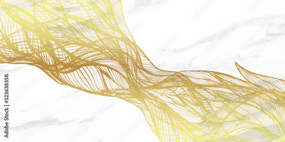 Luxury Gold line arts background vector. Wallpaper design with gold ...