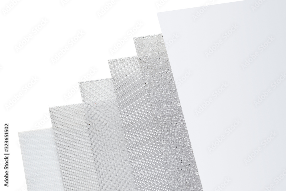 Set of LED Light Diffusing Acrylic Sheets on white background Stock ...