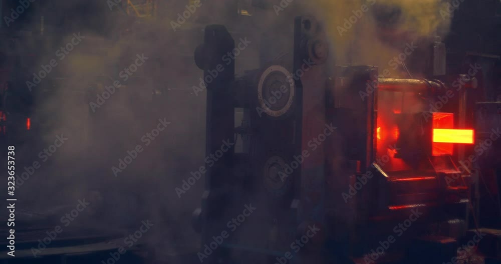 Steel Seamless Pipe Production Line. Hot Metal Tubes. Heavy Industry ...