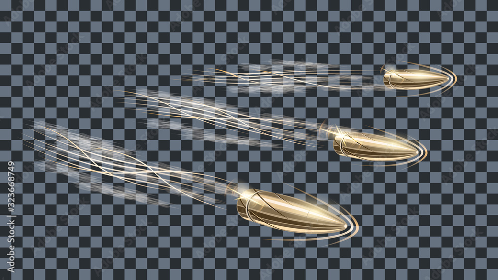 flying bullets on the battlefield, close up. Stock Vector | Adobe Stock