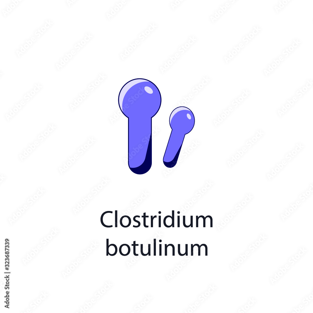 Clostridium botulinum. Bacterial microorganism. Vector illustration ...