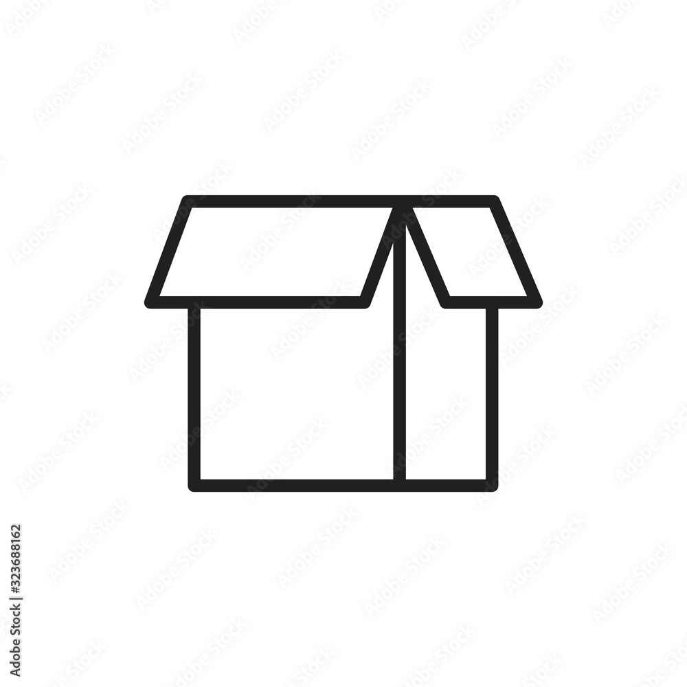 Packaging cardboard box icon template black color editable. Packaging ...