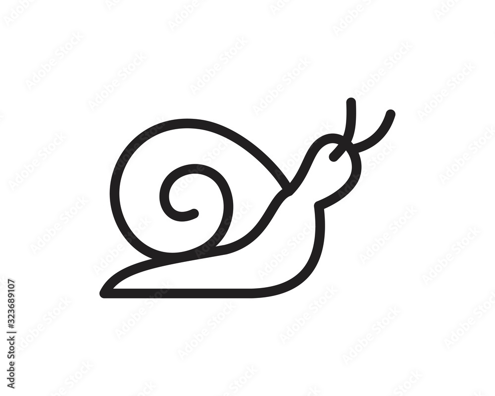 Snail icon template black color editable. Snail icon symbol Flat vector ...