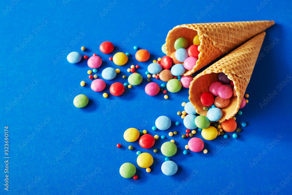 Kids party background with festive candy Stock Photo | Adobe Stock