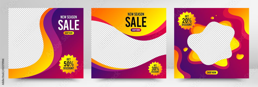 Coupon or flyer web banner templates. Sale and discount promo ...
