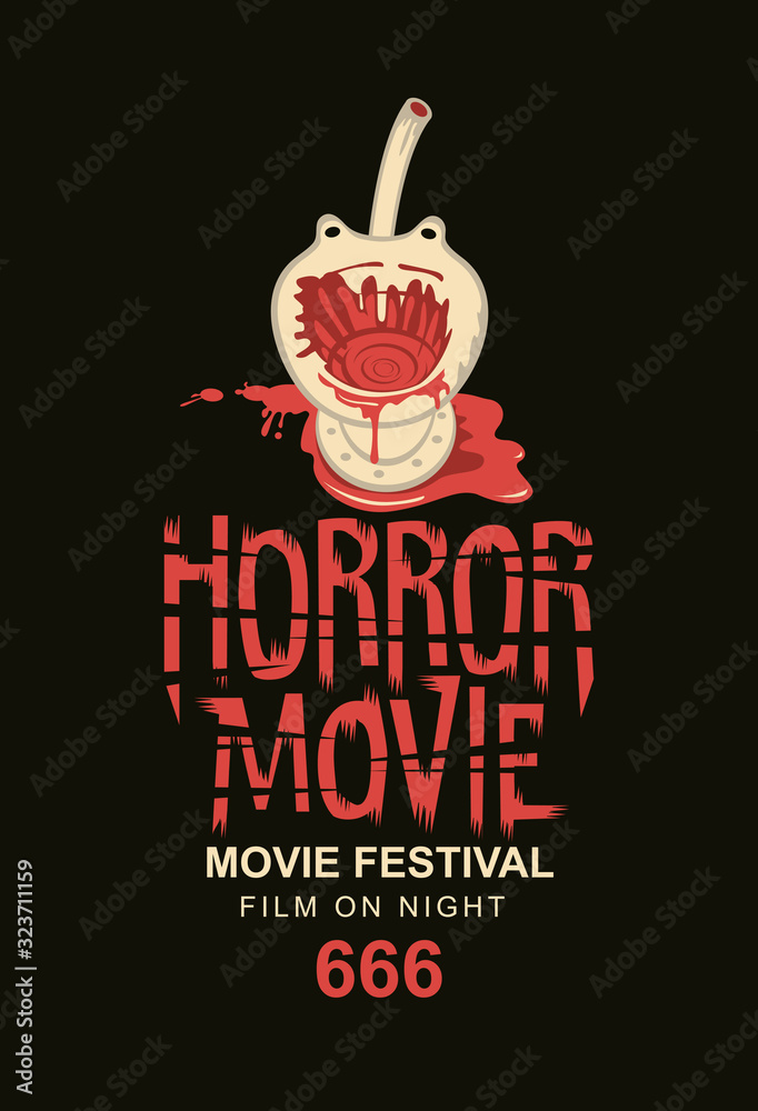 Vector banner or poster for a horror movie festival with an inscription ...