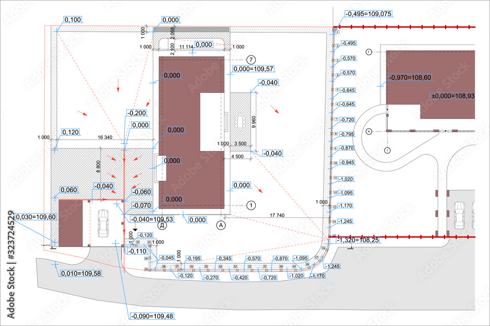 Master plan of a private house and its adjacent territory with the ...