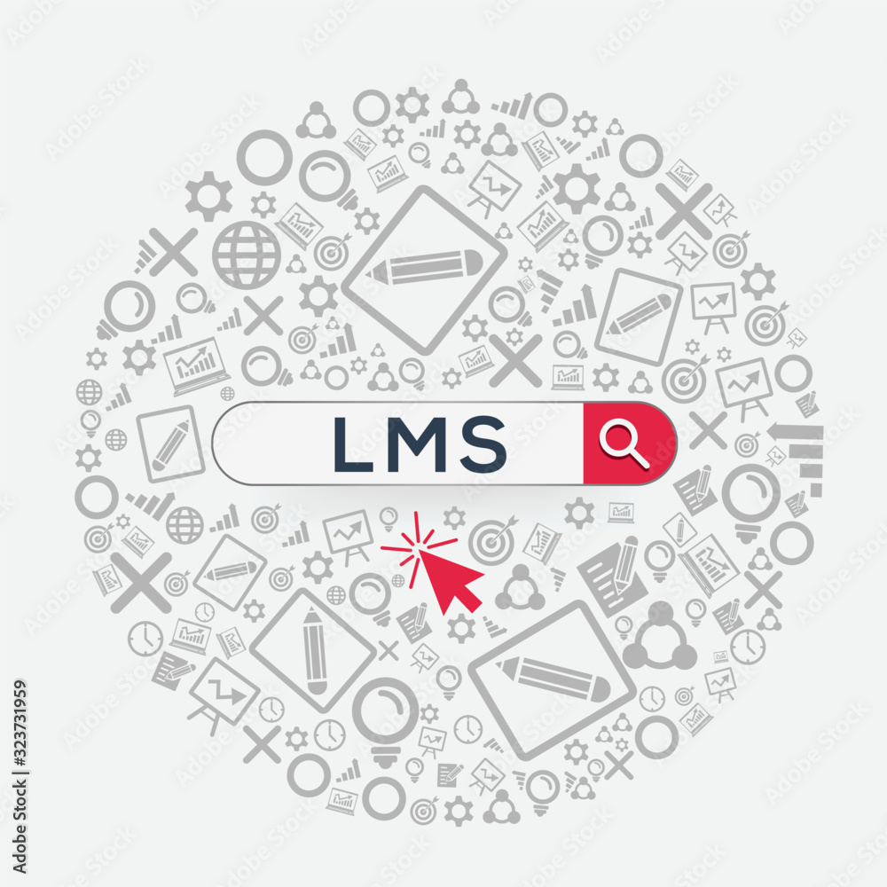 LMS mean (learning management system) Word written in search bar,Vector ...