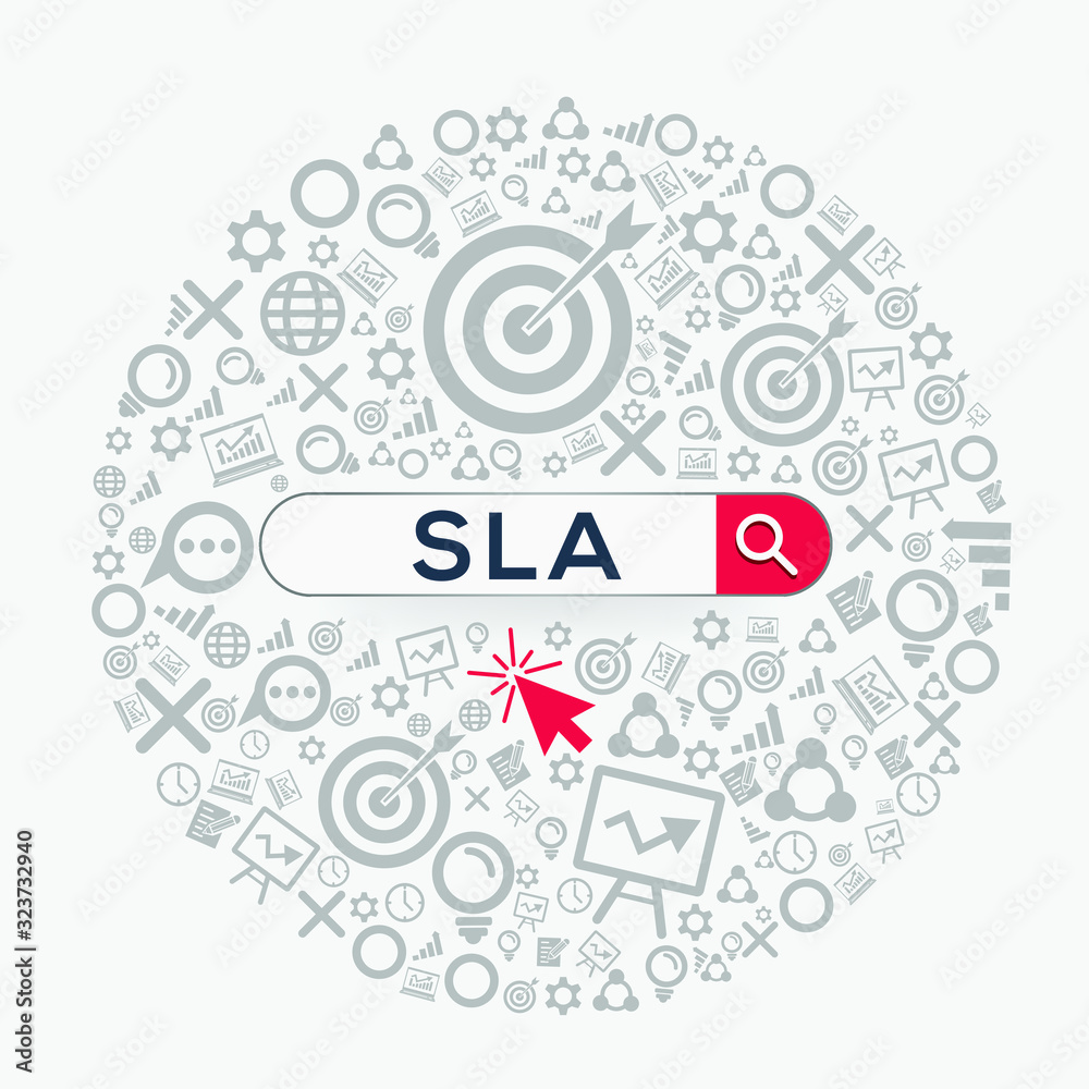 SLA mean (service level agreement) Word written in search bar,Vector ...