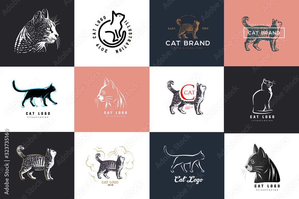 Cat logo Stock Vector | Adobe Stock