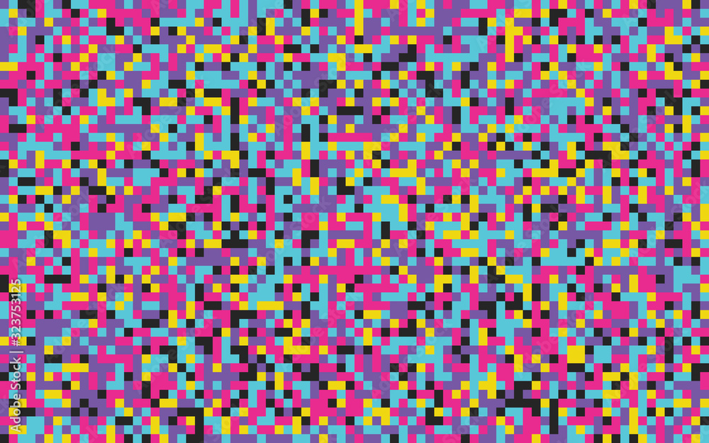 Pixels seamless pattern Color pixelated background 8 bit retro style ...