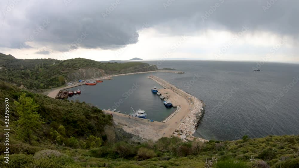 Marmara Island, Turkey - April 2019: Boats in the harbour of Marmara ...