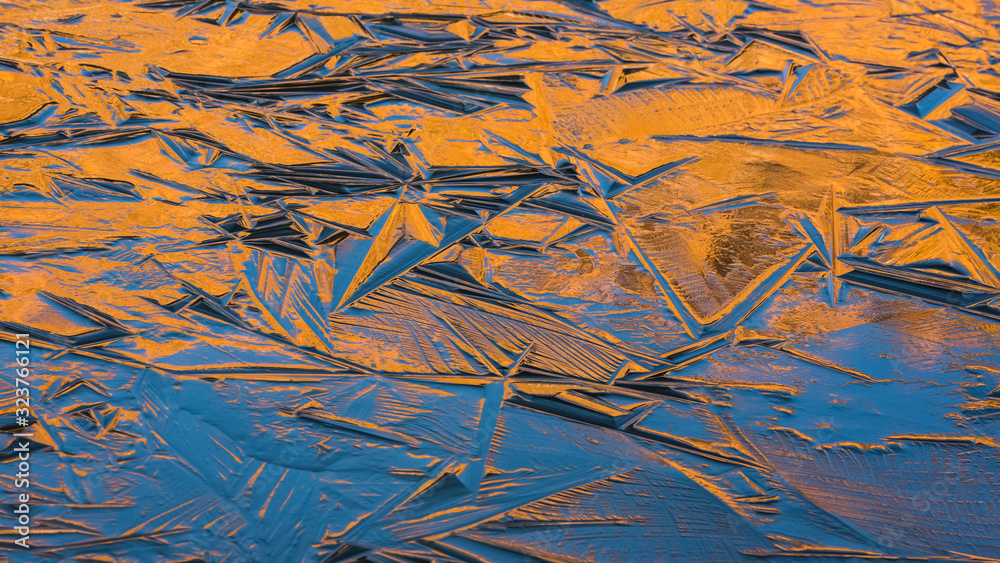 Stockfoto Details of the newly formed ice on Lake Calaita, Paneveggio ...