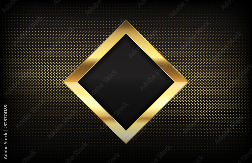 Luxury background with Glossy Gold rhombus shape and golden dots ...
