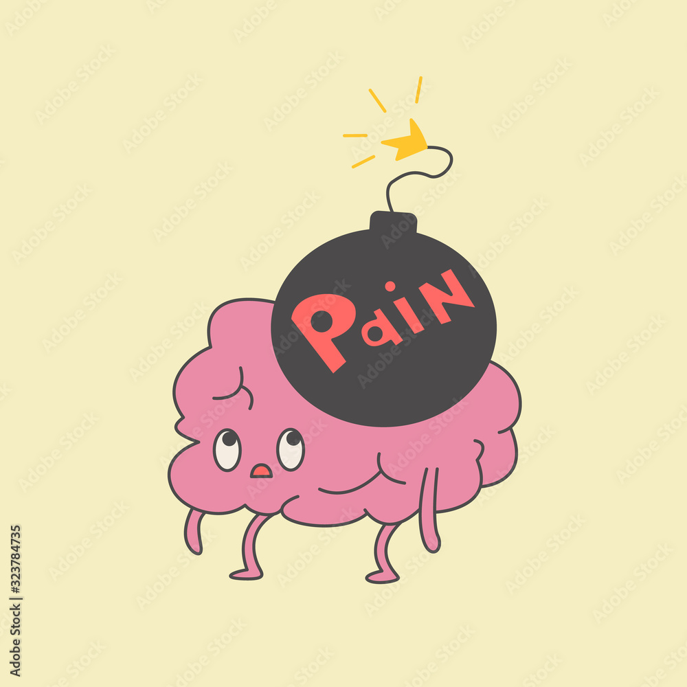brain and bomb. headache and migraine illustration Stock Vector | Adobe ...