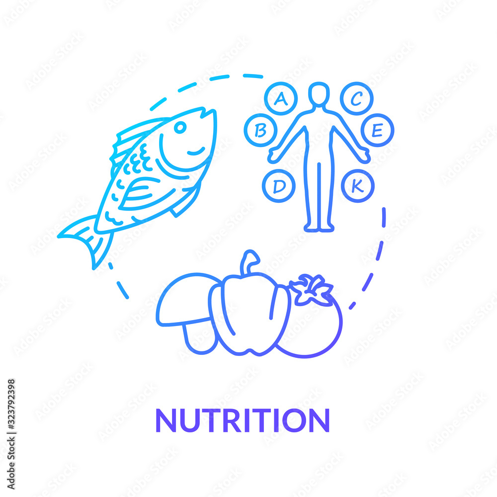 Nutrition concept icon. Healthy eating, balanced diet idea thin line ... Nutrition concept icon. Healthy eating, balanced diet idea thin line ...