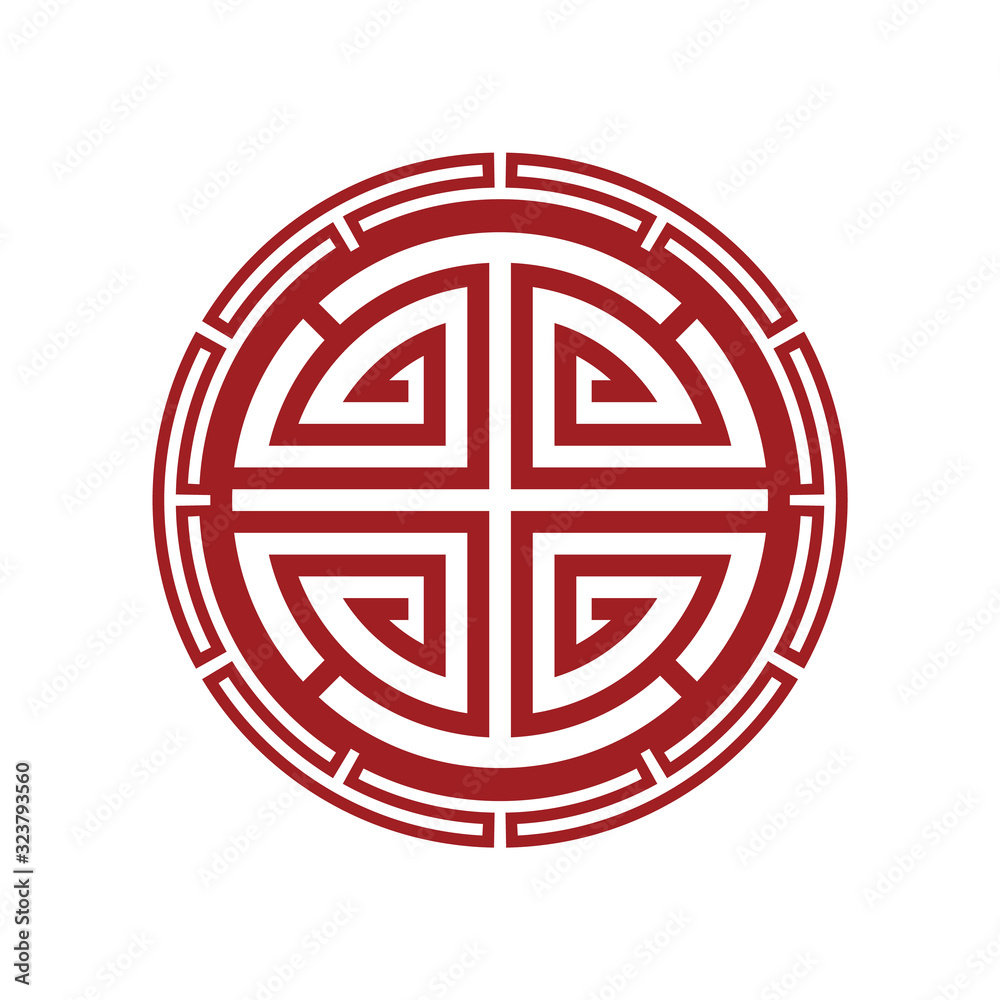 Chinese traditional circle symbol. Japanese, korean circle ornament ...